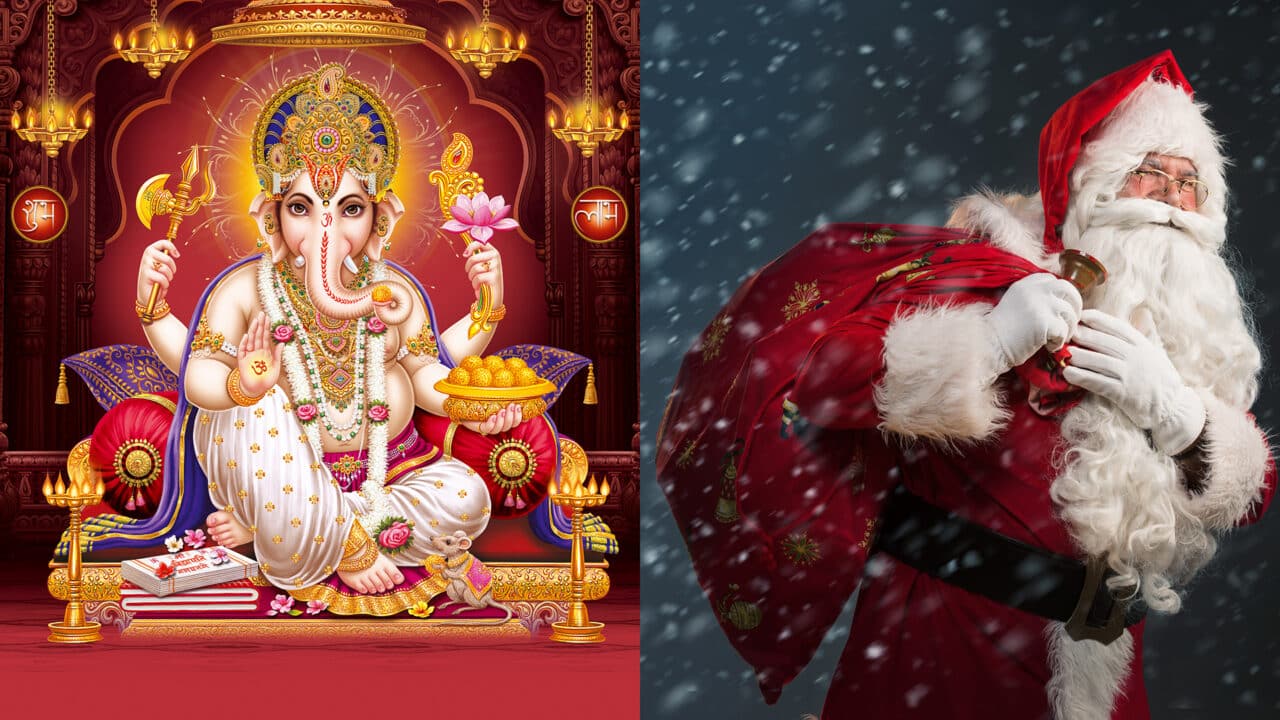 Ganesha and Santa Claus: Separated at birth? You decide.