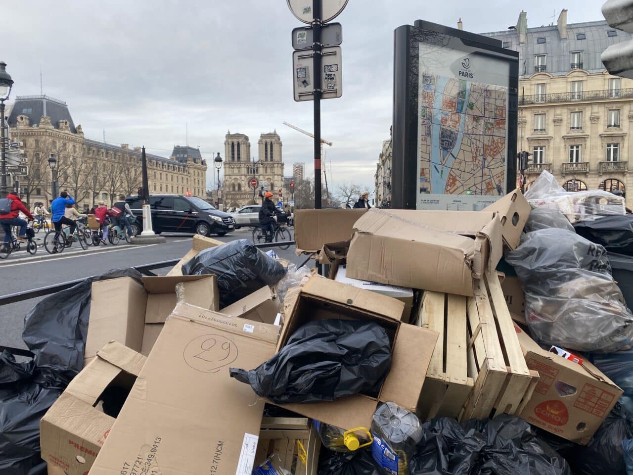 The City of Light is momentarily the City of Trash